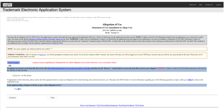 Statement of Use Submissions Statement of Use Submissions